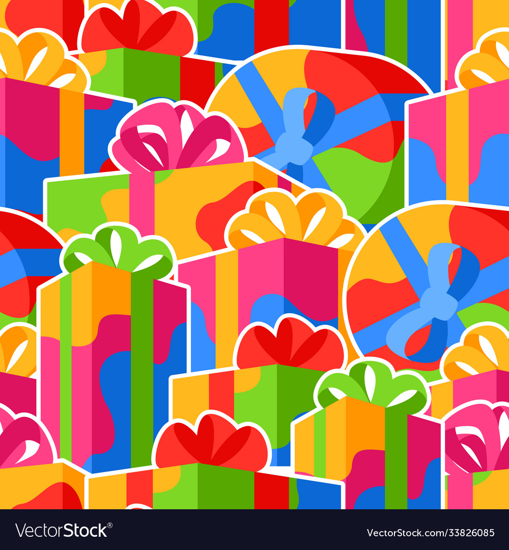 Seamless pattern with gift boxes Royalty Free Vector Image