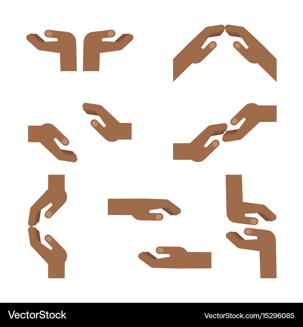 Set of african hands Royalty Free Vector Image