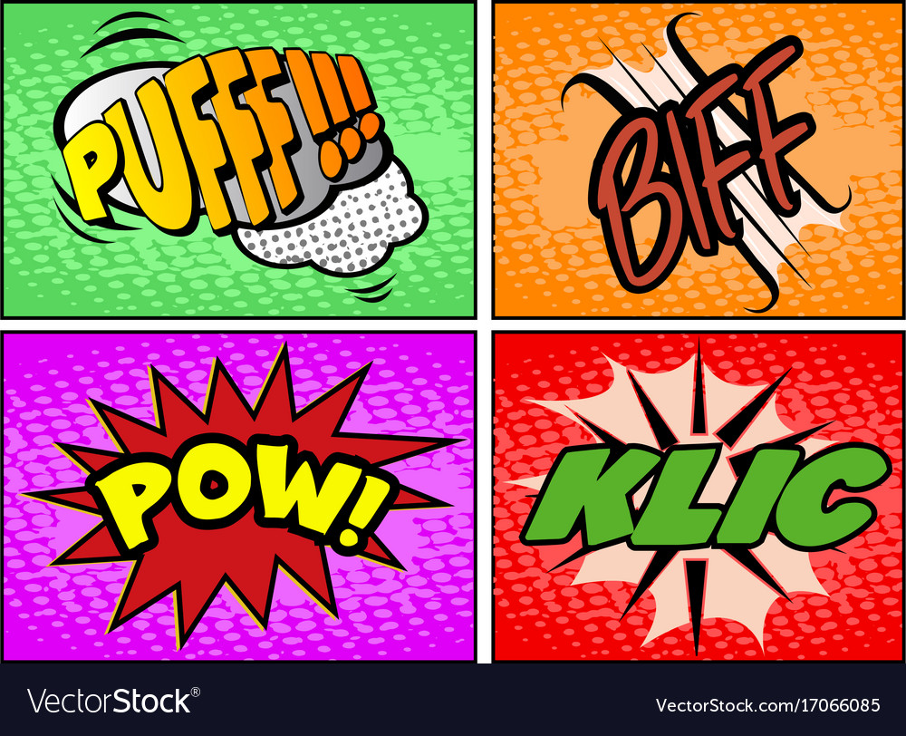Onomatopoeia Examples In Comics Isolated Comic Onomatopoeia Royalty