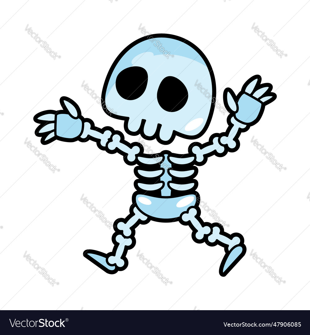 Skeleton ghost halloween cartoon characters Vector Image