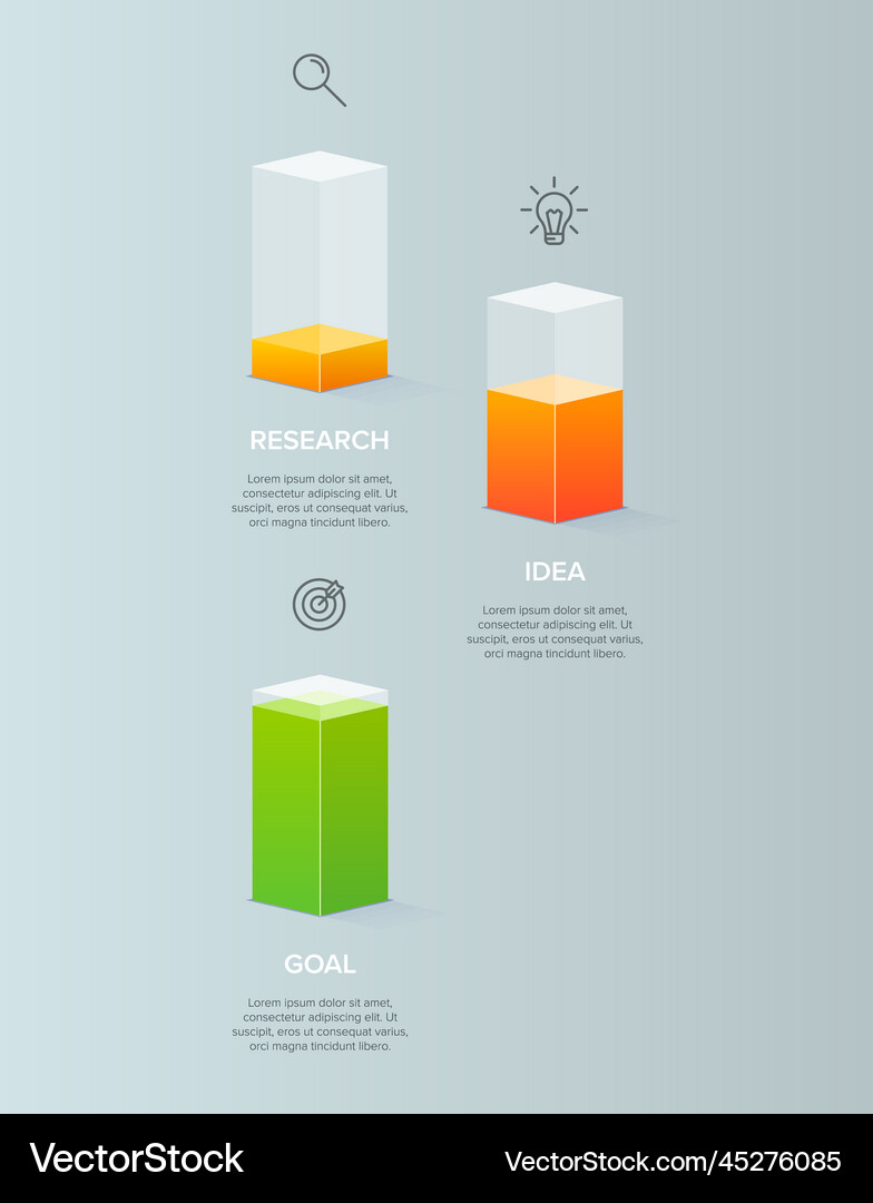Vertical infographic design with icons and 3 Vector Image