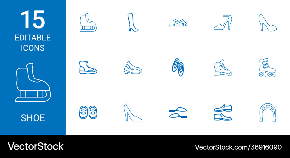 15 shoe icons Royalty Free Vector Image - VectorStock