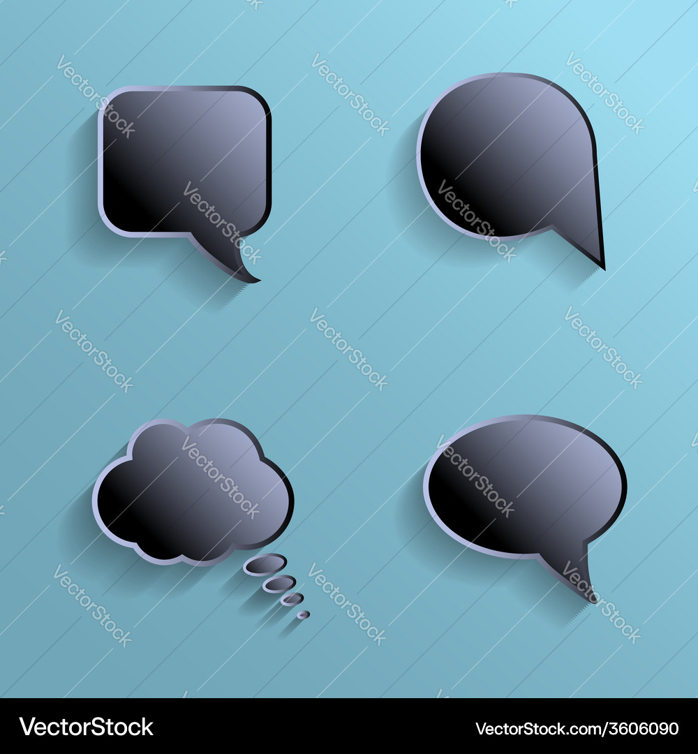 Chat bubbles - paper cut design black color on Vector Image