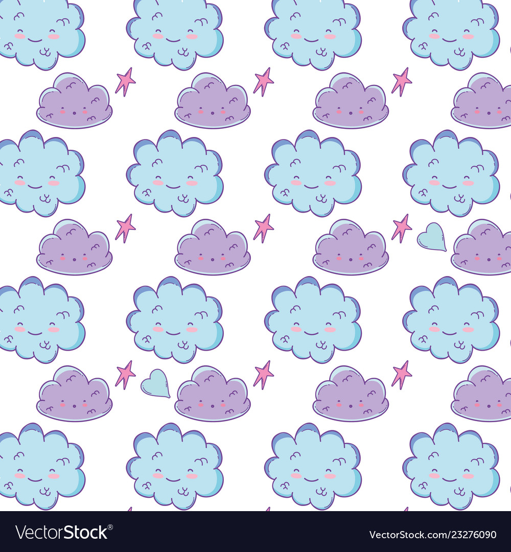 Cute clouds background Royalty Free Vector Image