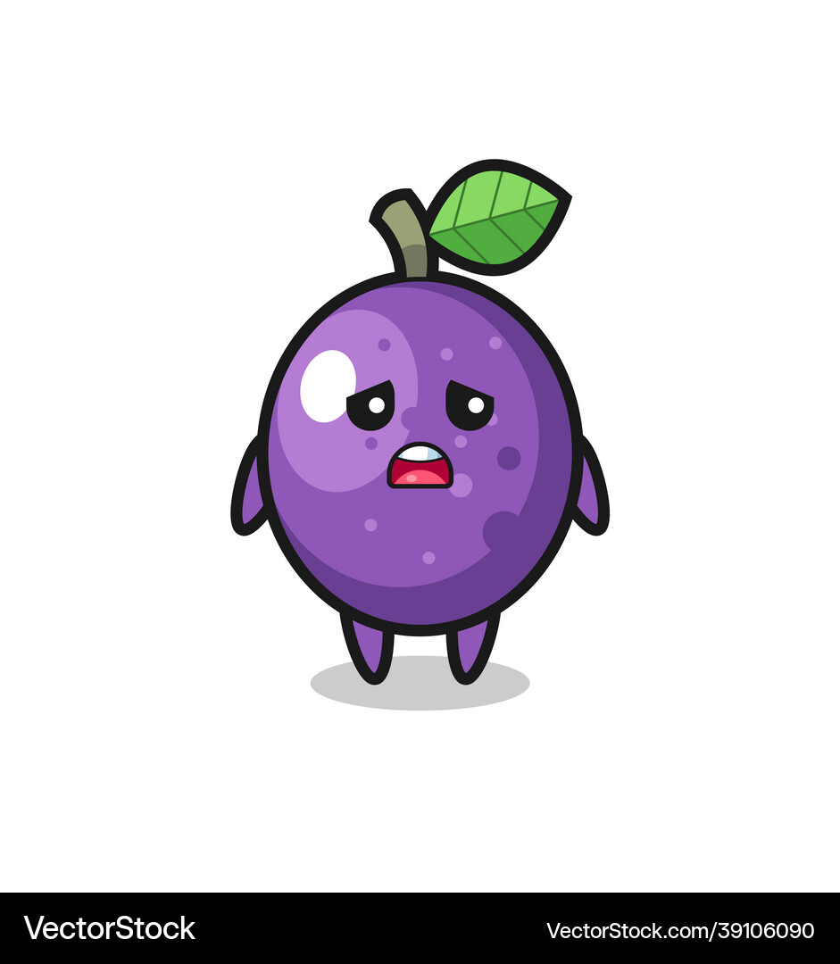 Disappointed expression of the passion fruit Vector Image