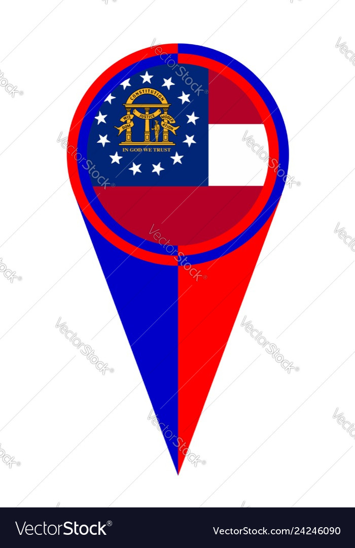 Georgia map pointer location flag Royalty Free Vector Image