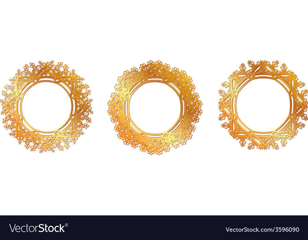 Gold pattern frame Royalty Free Vector Image - VectorStock