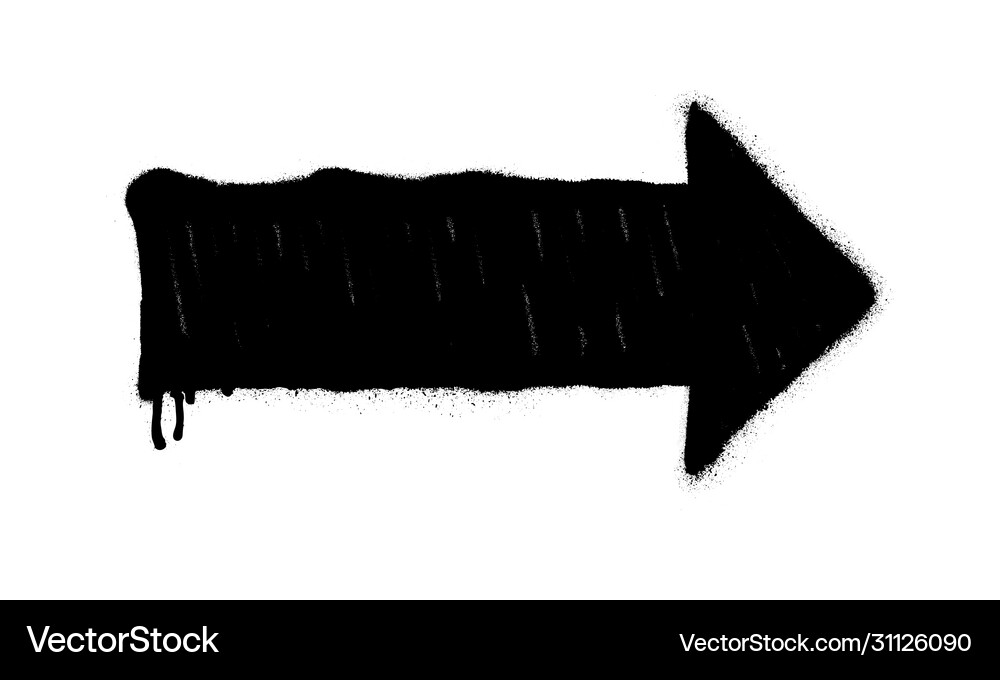 Graffiti arrow directed to right with drips Vector Image