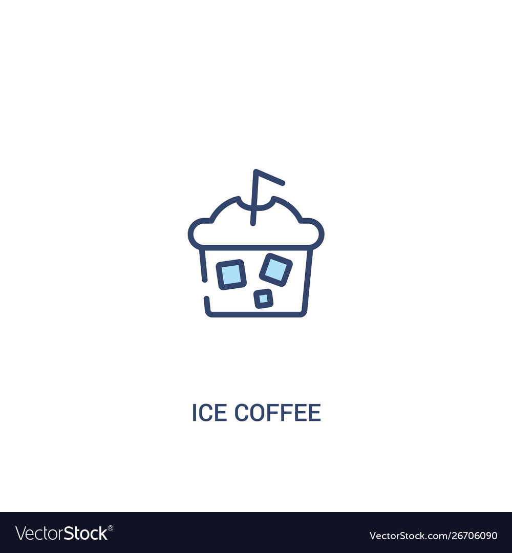 Ice coffee concept 2 colored icon simple line Vector Image