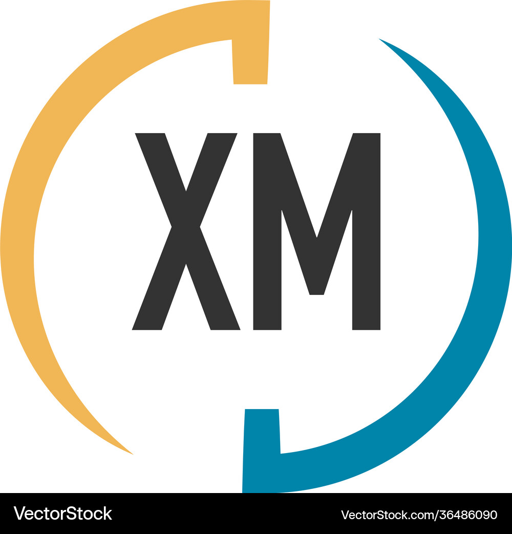 Initial letter xm swoosh design logo concept Vector Image