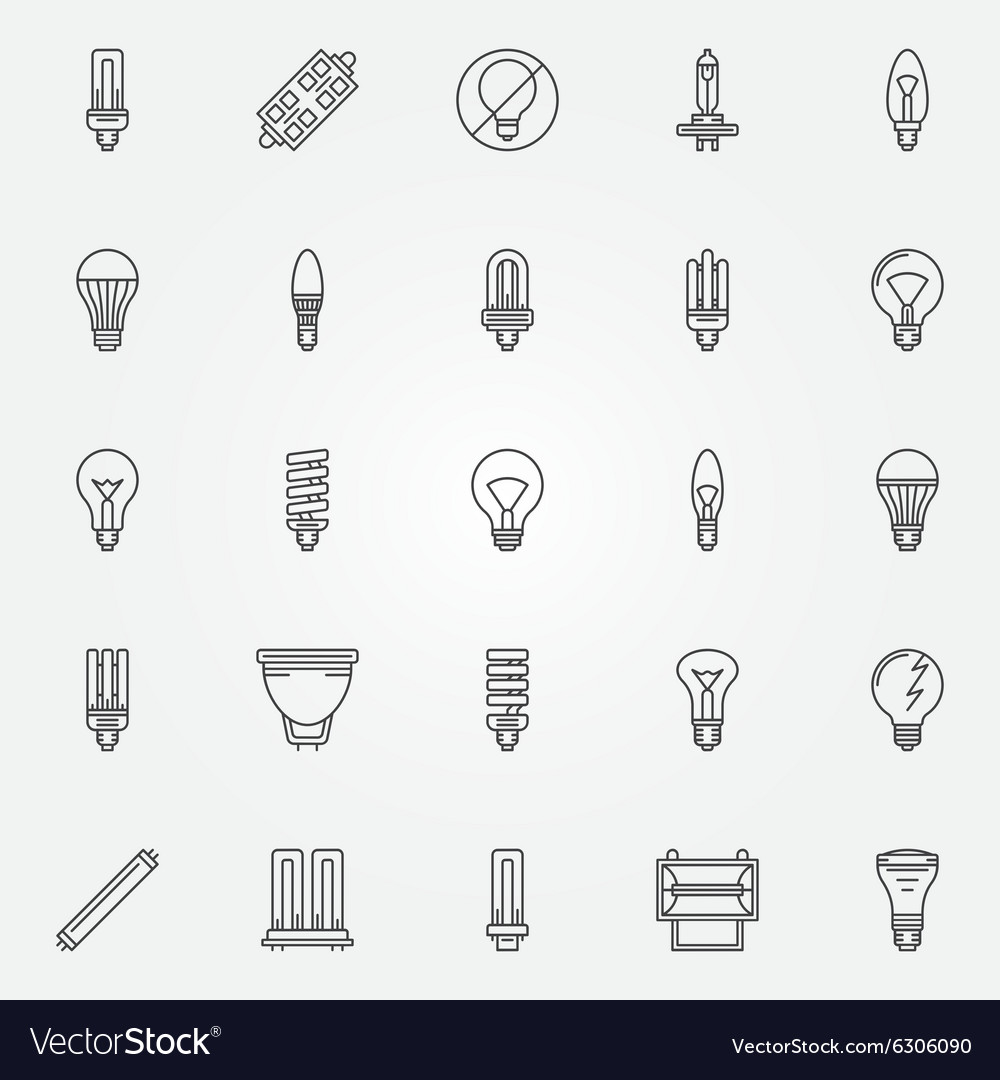 Light bulbs icons set Royalty Free Vector Image