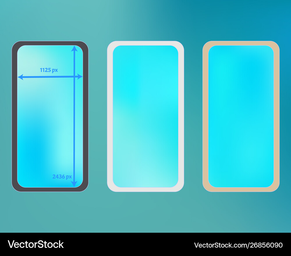 Mesh cyan colored phone backgrounds kit Royalty Free Vector