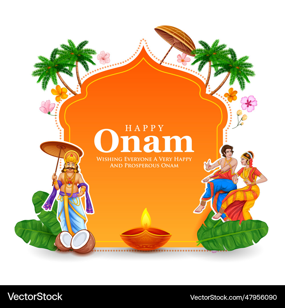 Onam celebration background for happy onam Vector Image