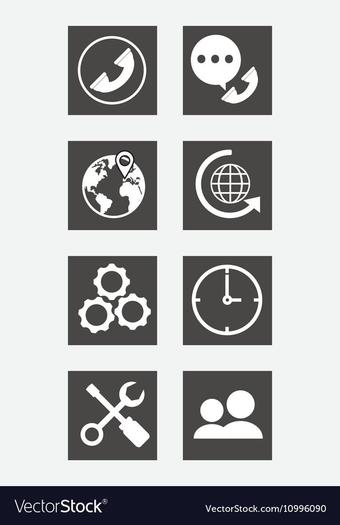 Online support or call center related icons image Vector Image