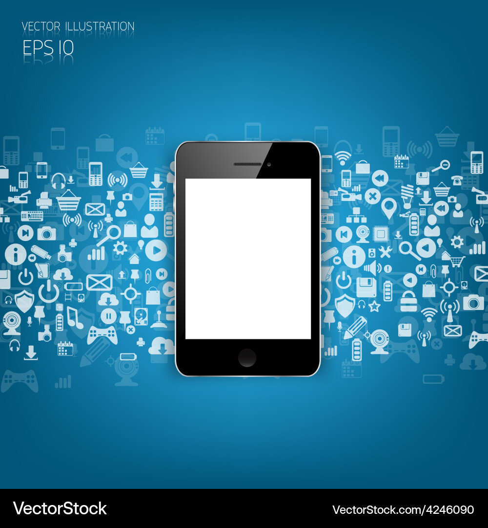 Realistic detalized flat smartphone Royalty Free Vector