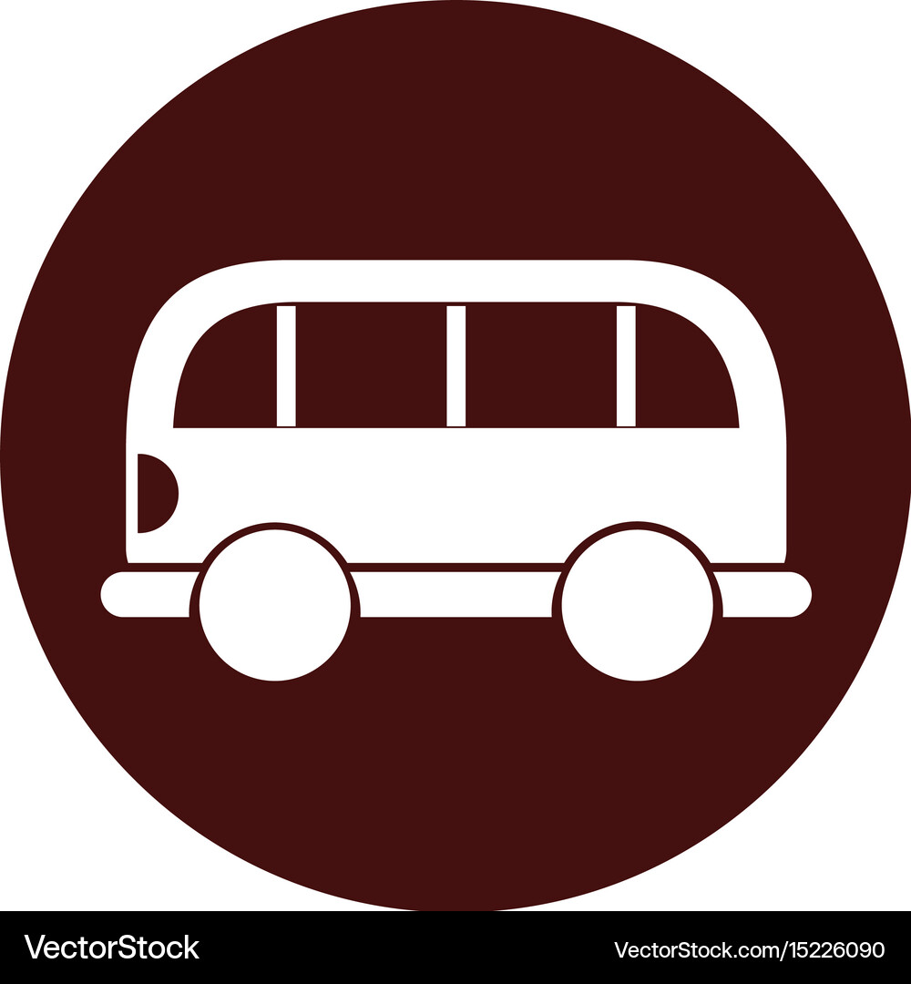 Round icon car cartoon Royalty Free Vector Image