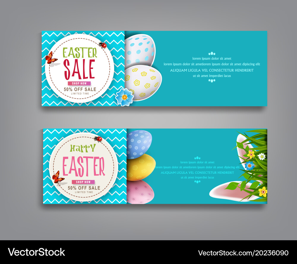Set easter vintage sale banner Royalty Free Vector Image