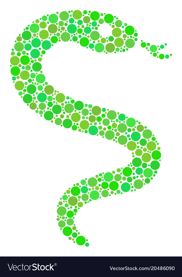Snake collage of dots Royalty Free Vector Image