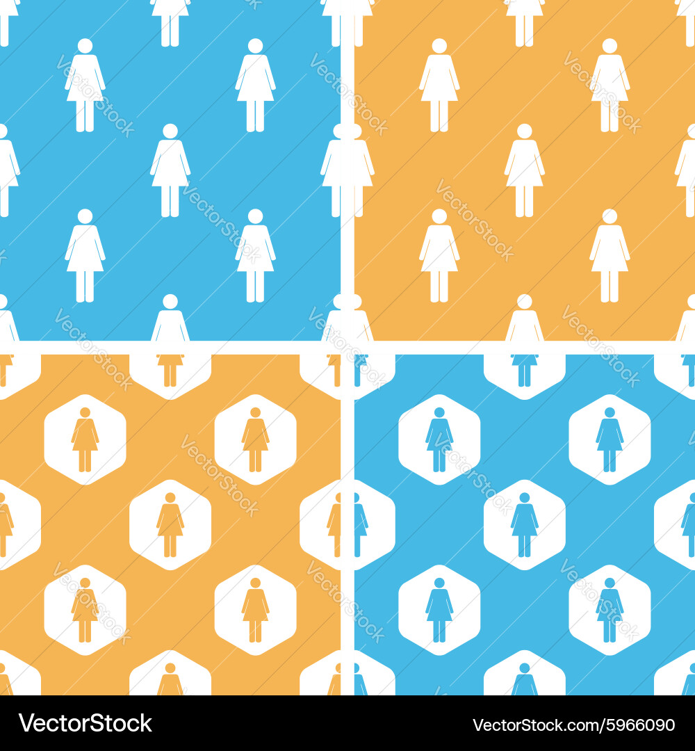 Woman pattern set colored Royalty Free Vector Image