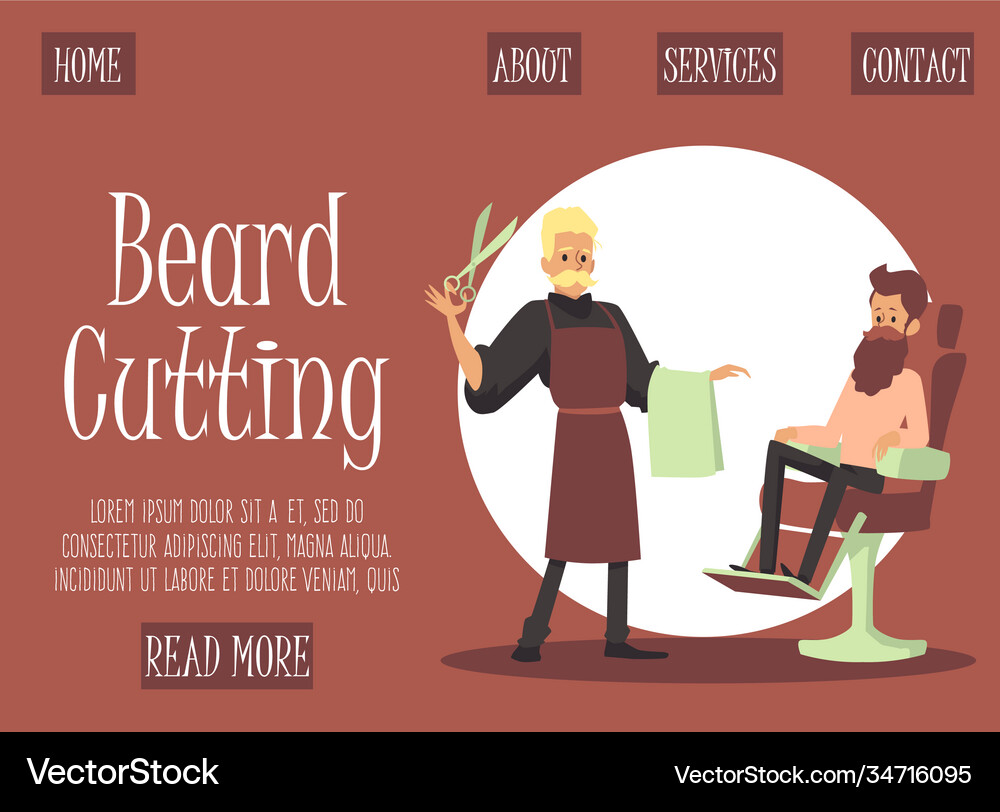 Barber shop banner with doing beard cutting Vector Image