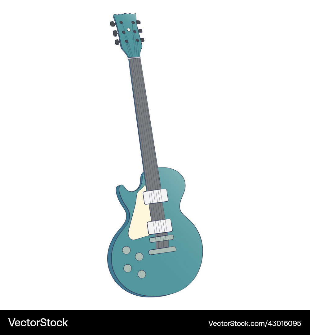 Blue acoustic guitar Royalty Free Vector Image