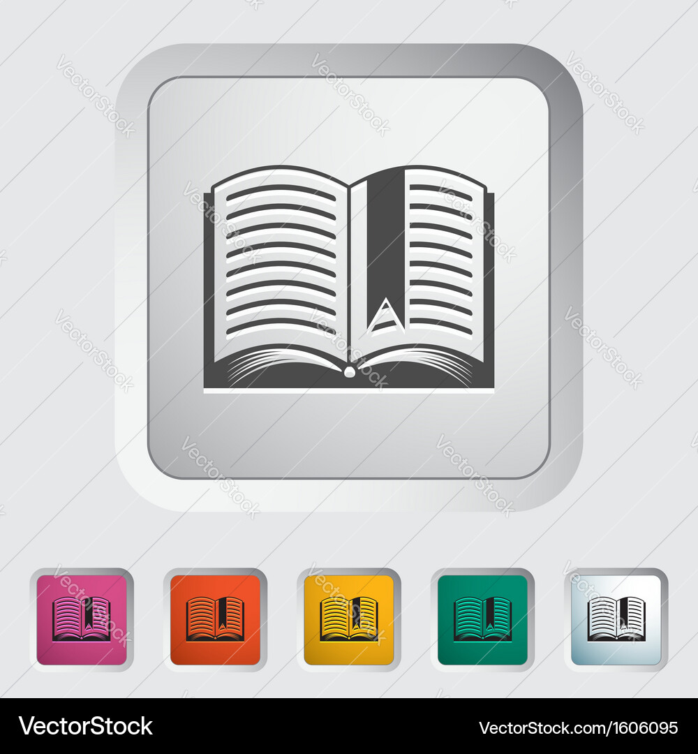 Book single flat icon Royalty Free Vector Image