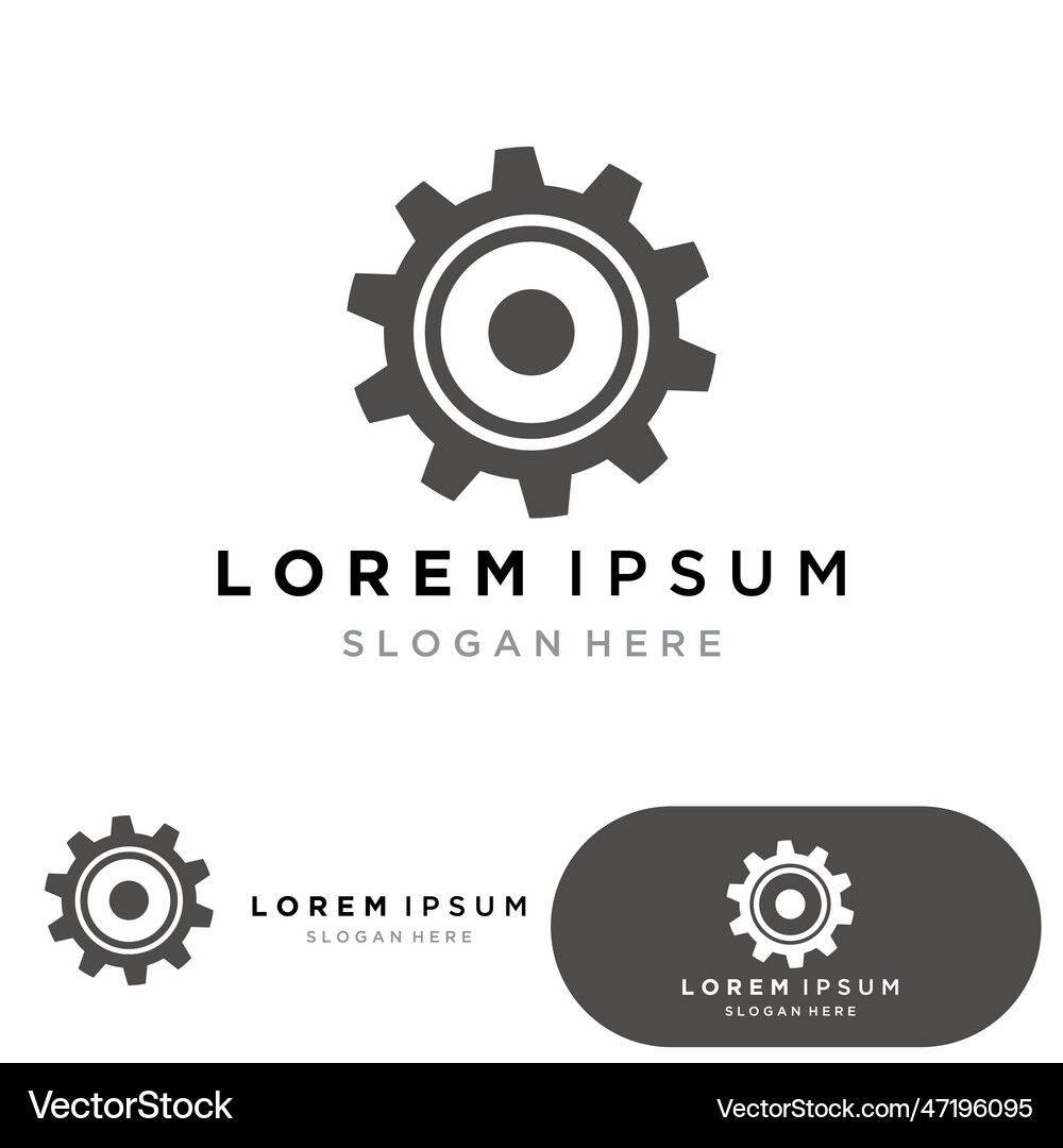 Gear icon set clockwork sign collection mechanics Vector Image