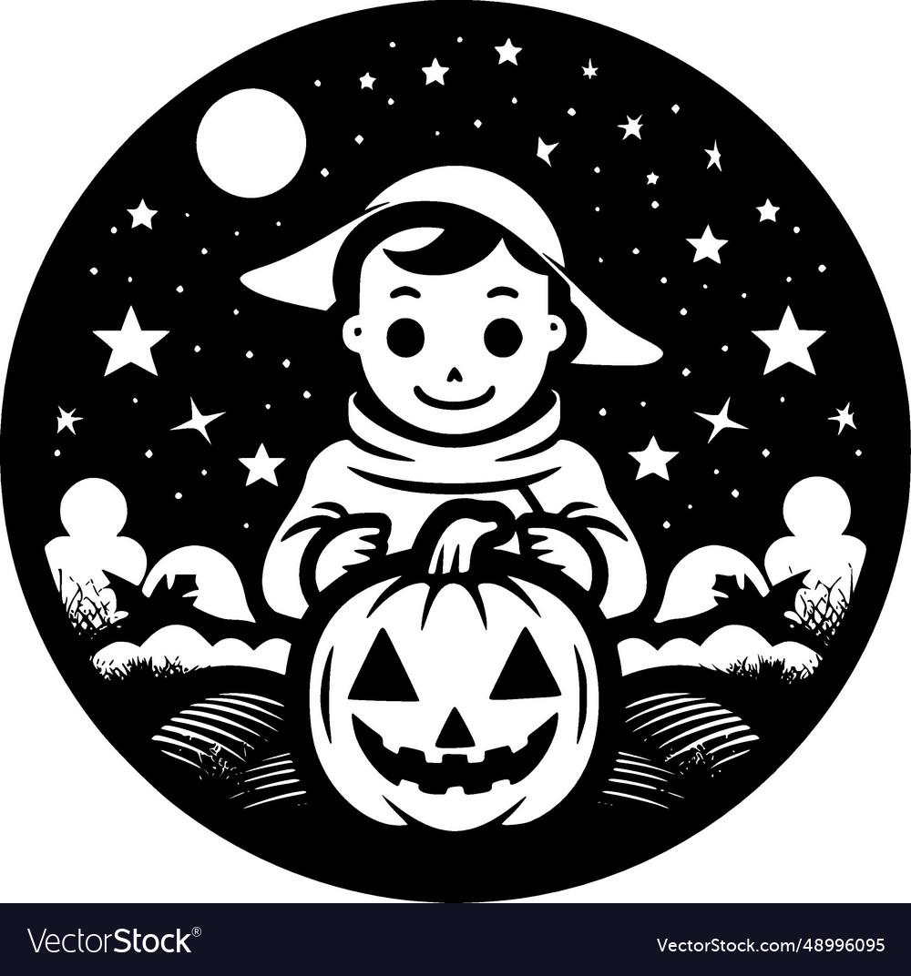 Halloween - black and white Royalty Free Vector Image