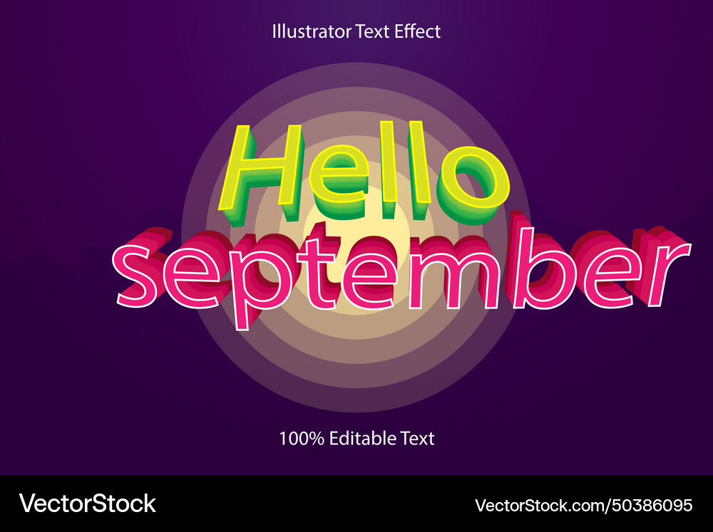 Hello september with modern cartoon style Vector Image