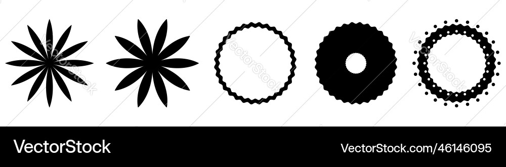 Icon set of decorative circle design element Vector Image