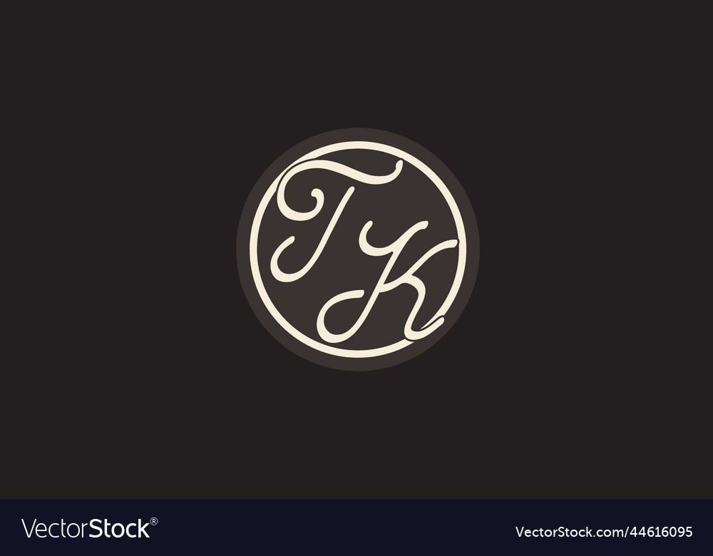 Initial letter tk monogram logo with simple Vector Image