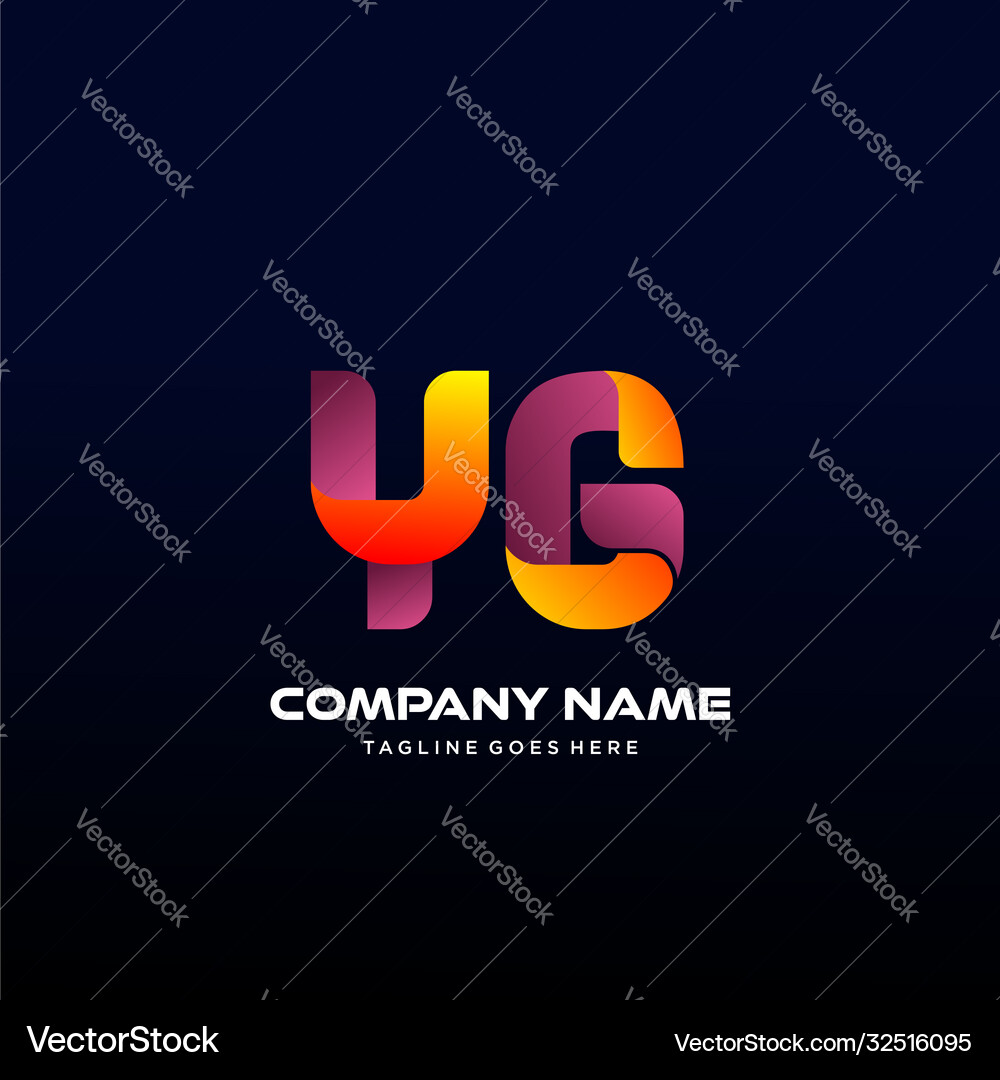 Letter yg initial logo with colorful Royalty Free Vector