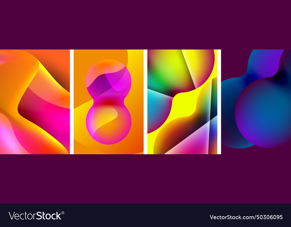 Liquid abstract shapes with gradient colors Vector Image