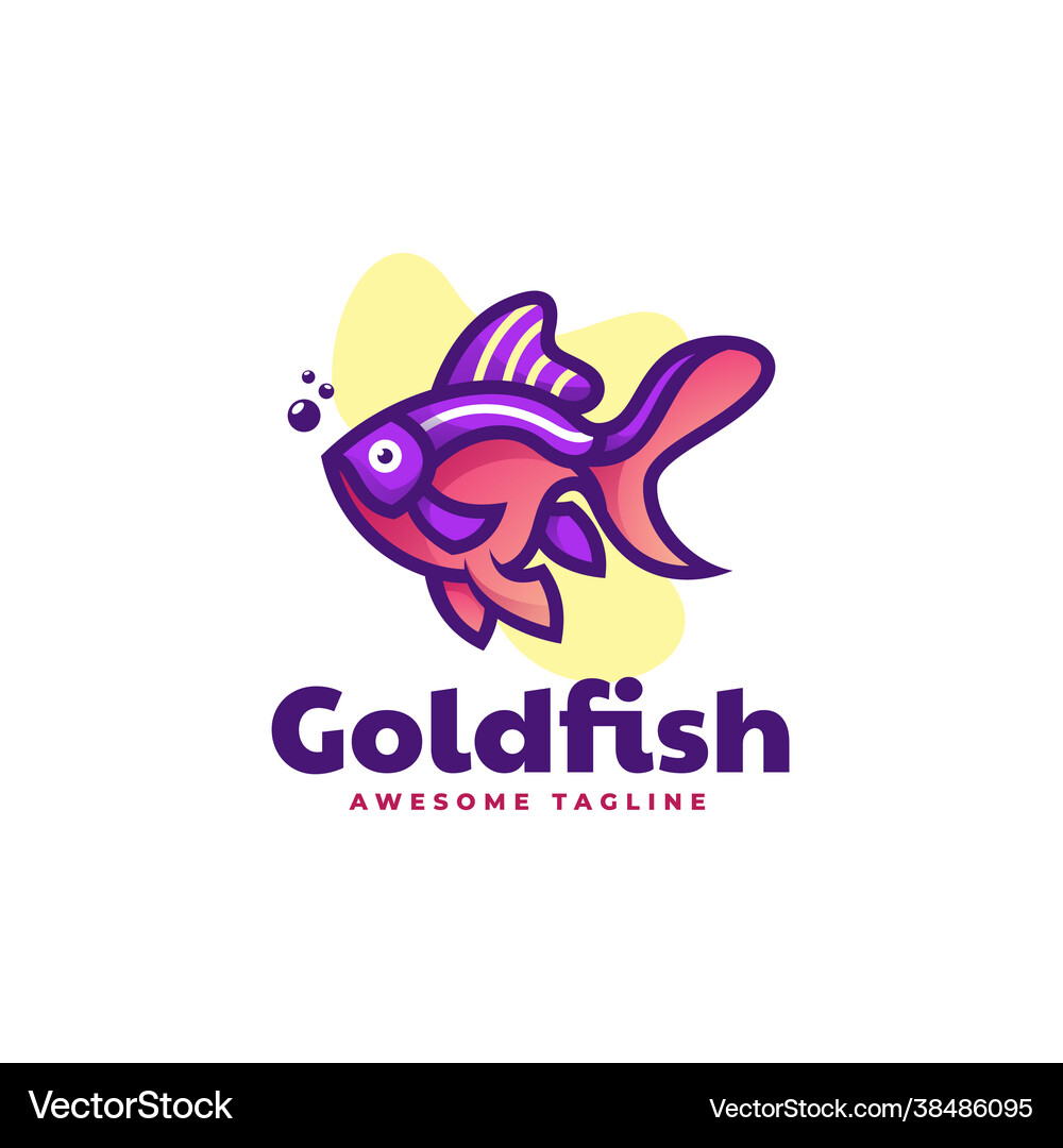 Logo goldfish simple mascot style Royalty Free Vector Image