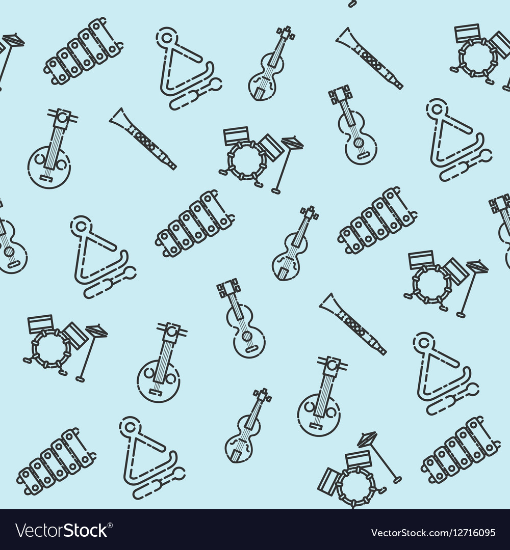 Musical instruments pattern Royalty Free Vector Image