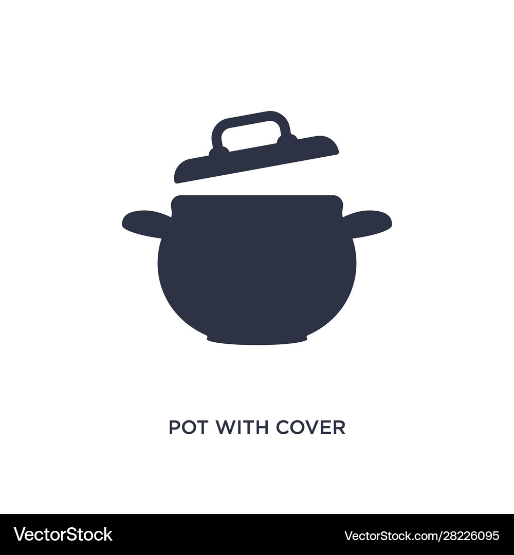 Pot with cover icon on white background simple Vector Image