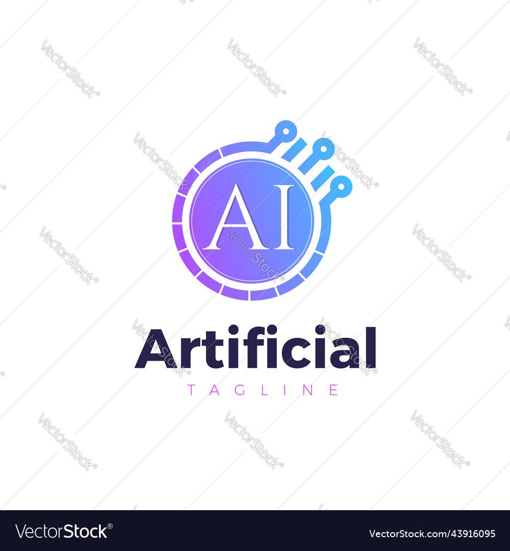 Simple artificial intelligence logo design Vector Image Simple artificial intelligence logo design Vector Image
