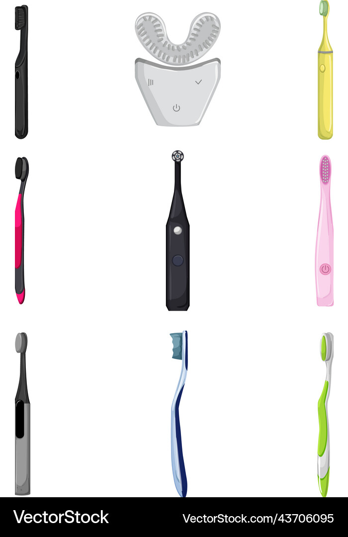 Toothbrush tooth brush set cartoon Royalty Free Vector Image