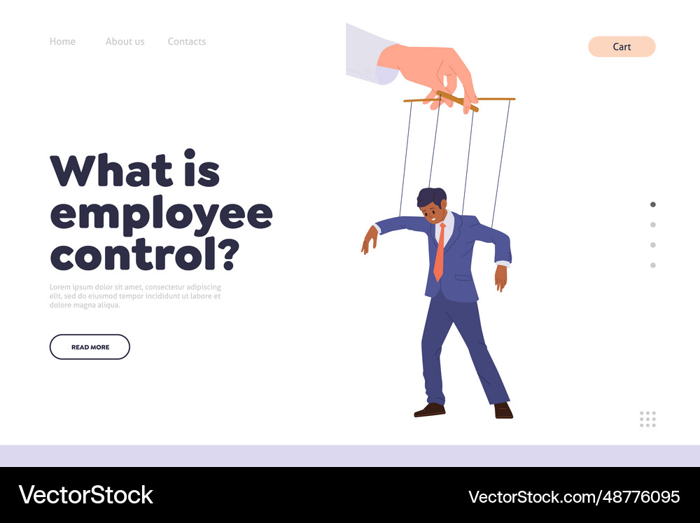 What is employee control concept for landing page Vector Image