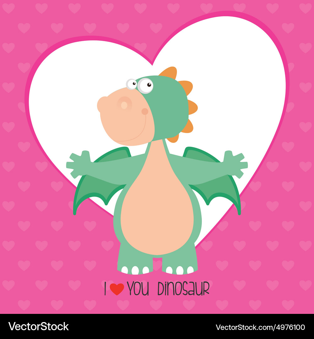 Abstract cute dinosaur on a special love Vector Image