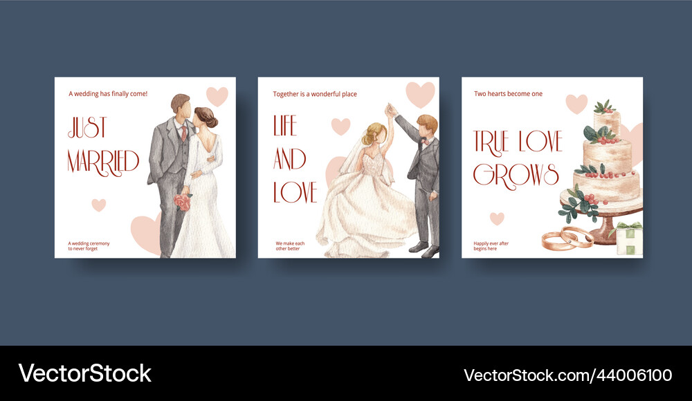 Banner template with gorgeous green wedding Vector Image