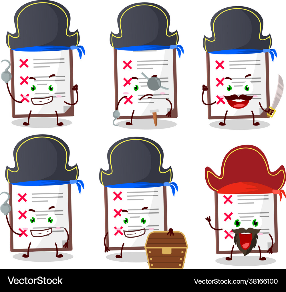 Cartoon character clipboard with cross check Vector Image