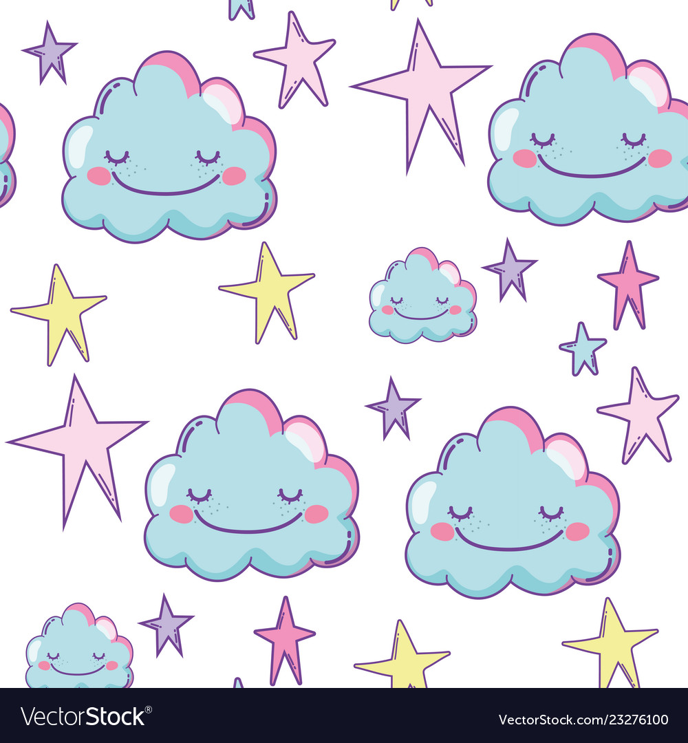 Cute clouds background Royalty Free Vector Image