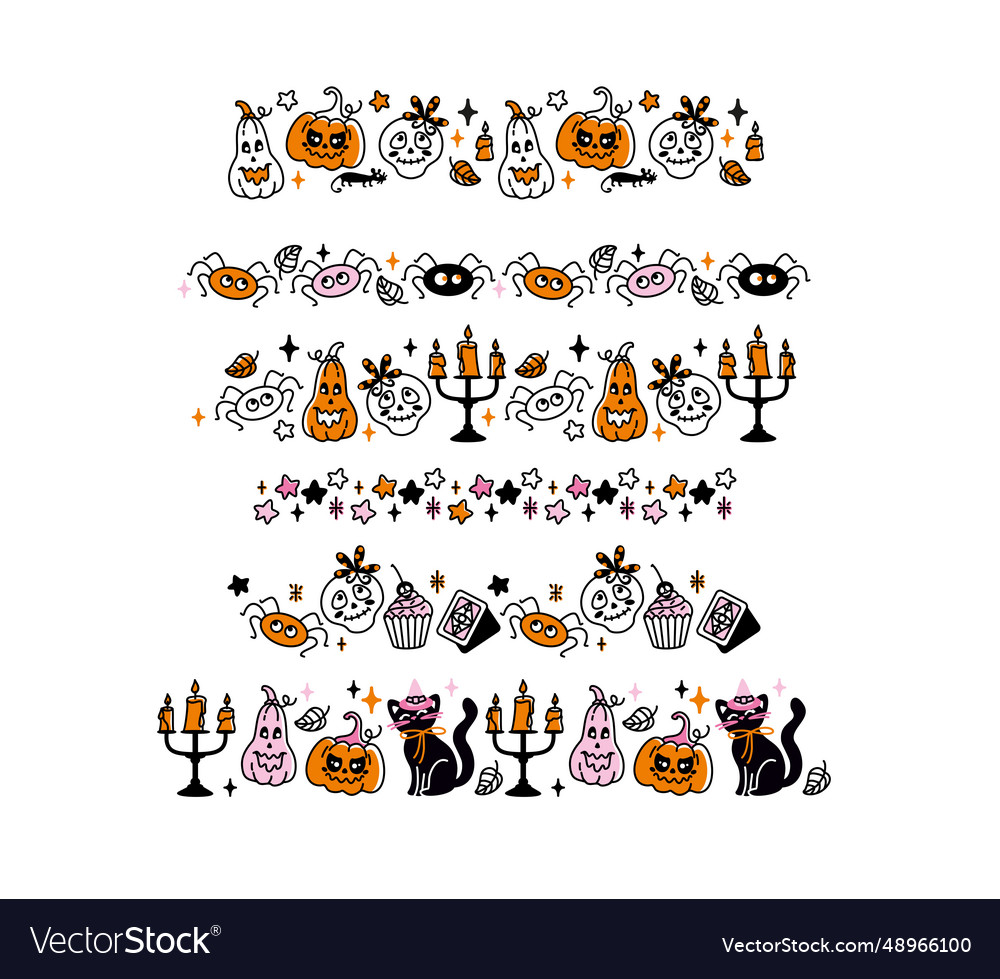 Cute frame with halloween characters Royalty Free Vector