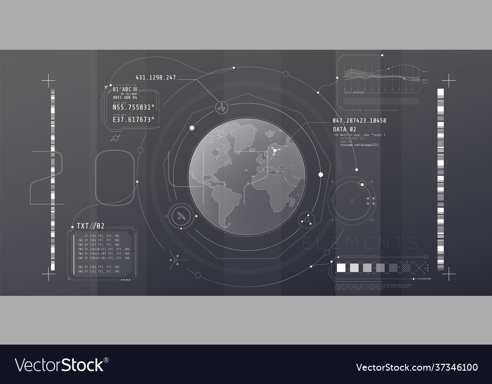 Design virtual interface planetary Royalty Free Vector Image