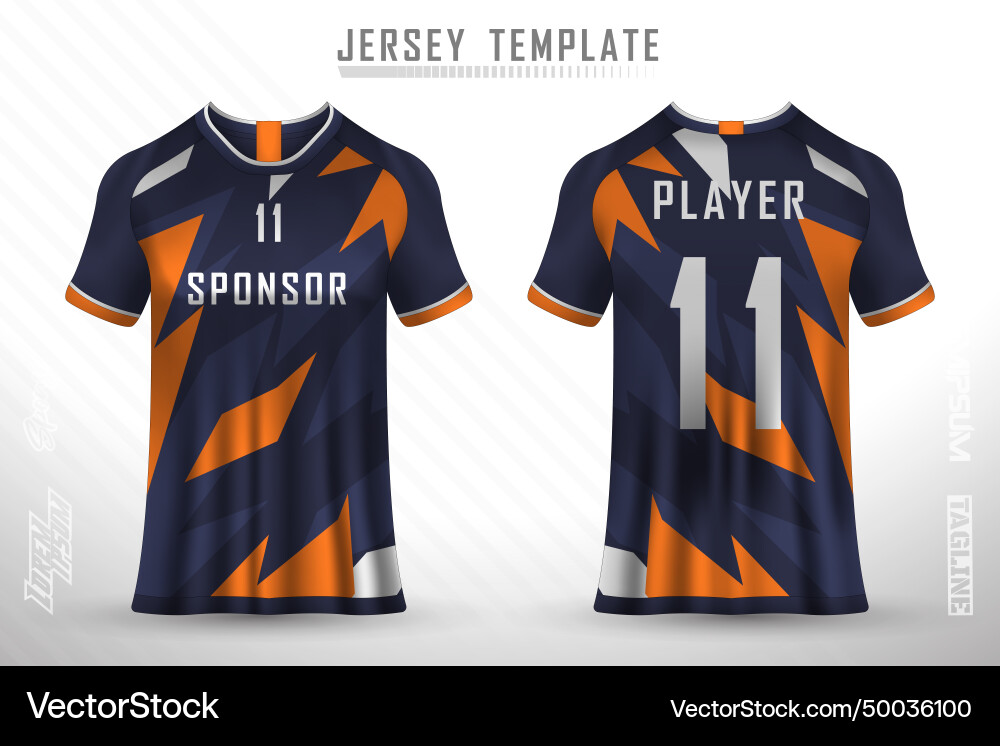 Front back t shirt design sports Royalty Free Vector Image