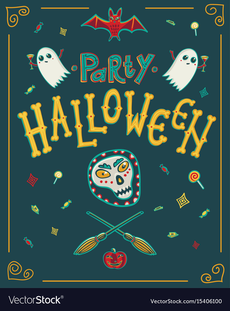 Happy halloween poster Royalty Free Vector Image