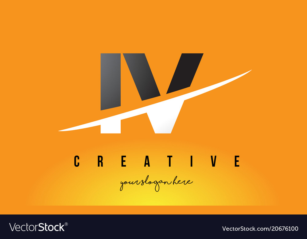 Iv i v letter modern logo design with yellow Vector Image
