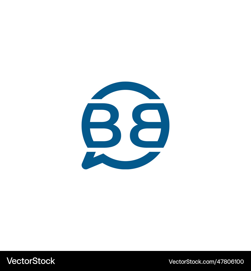 Letter bb circle chat logo design Royalty Free Vector Image
