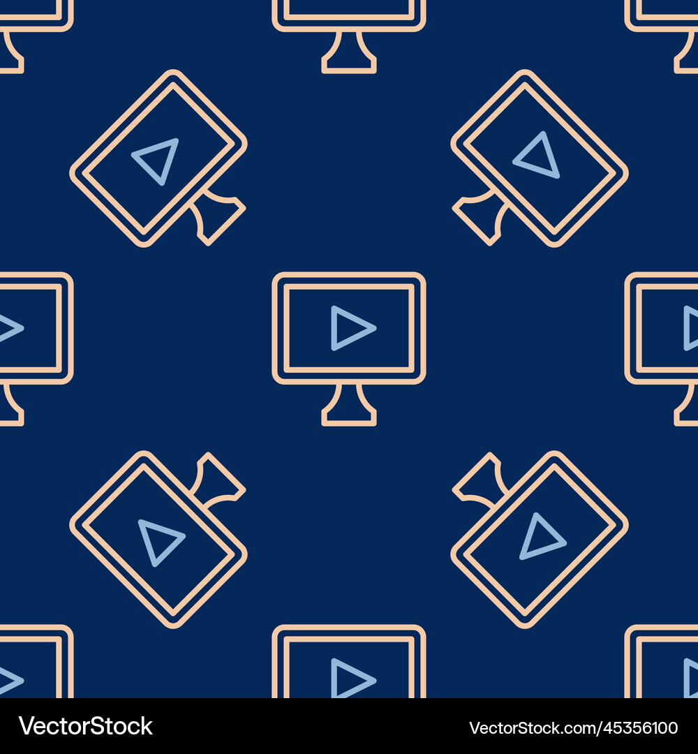 Line online play video icon isolated seamless Vector Image